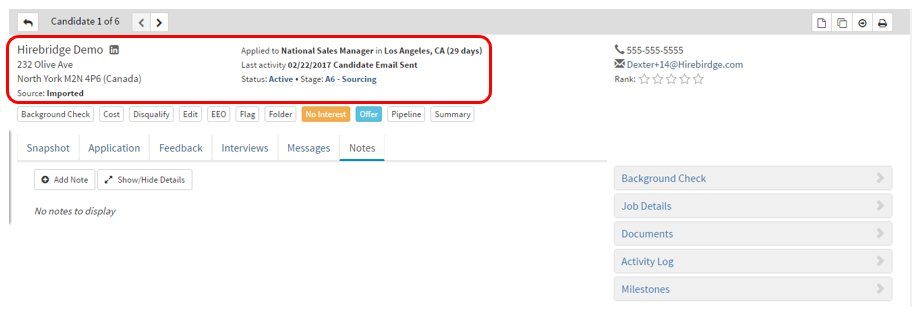Candidate Profile Overview – Hirebridge