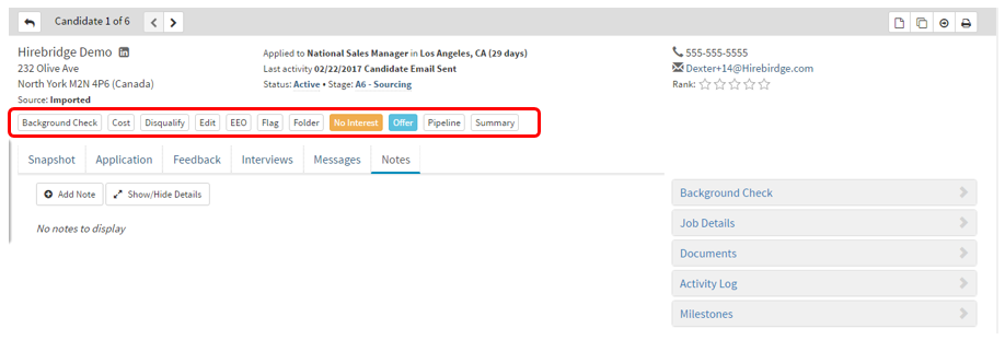 Candidate Profile Overview – Hirebridge