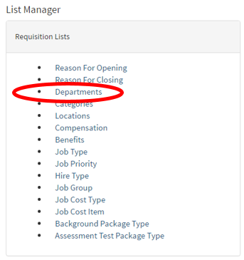 Department - Add, Edit, & Delete – Hirebridge
