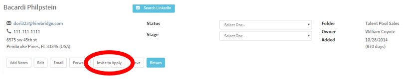 Inviting Prospect to Apply to a Requisition – Hirebridge