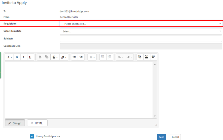 Inviting Prospect to Apply to a Requisition – Hirebridge