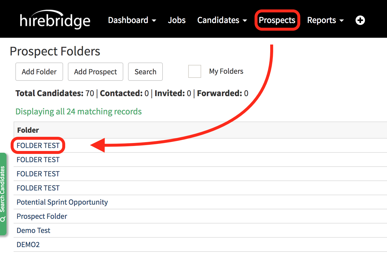 How to Add, Edit, and Delete Prospect Folder – Hirebridge