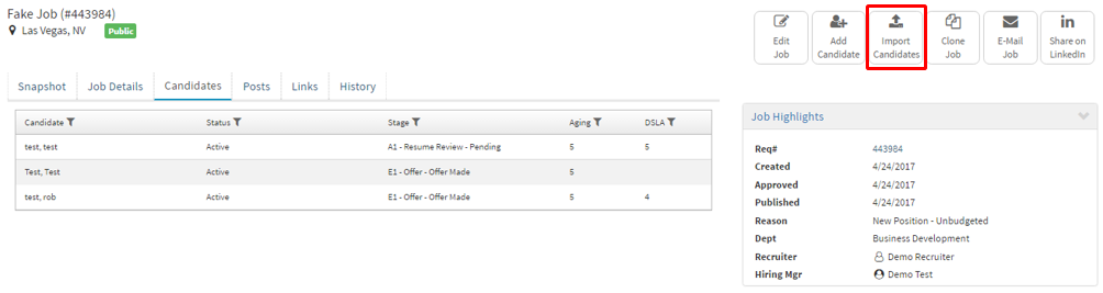 Import Multiple Candidates Into Requisition – Hirebridge