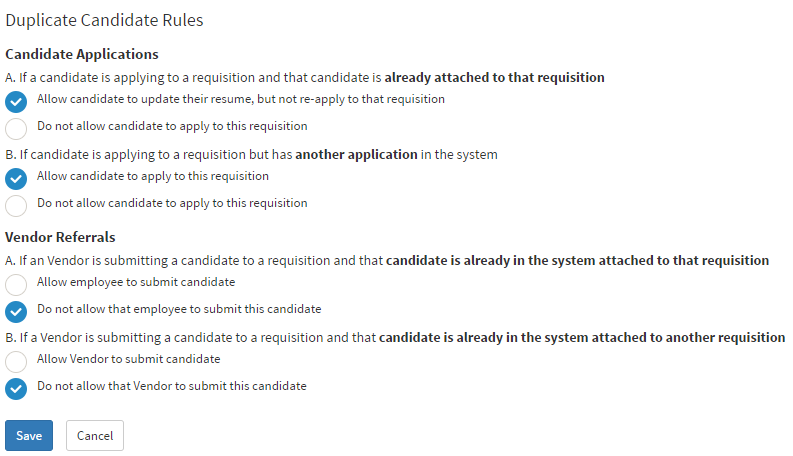 Duplicate Candidate Rules – Hirebridge