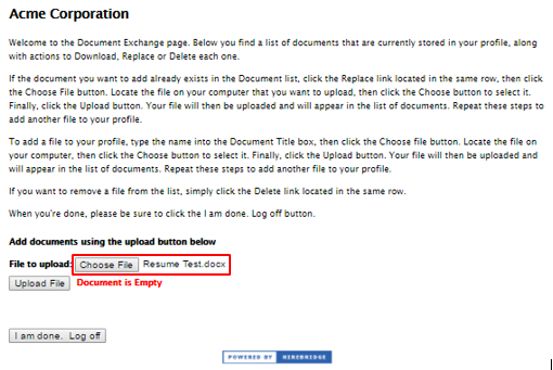 How to Create/Use Document Exchange – Hirebridge