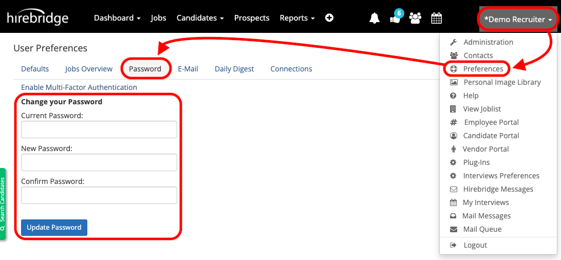 How to Reset and Change Your Password in Hirebridge – Hirebridge