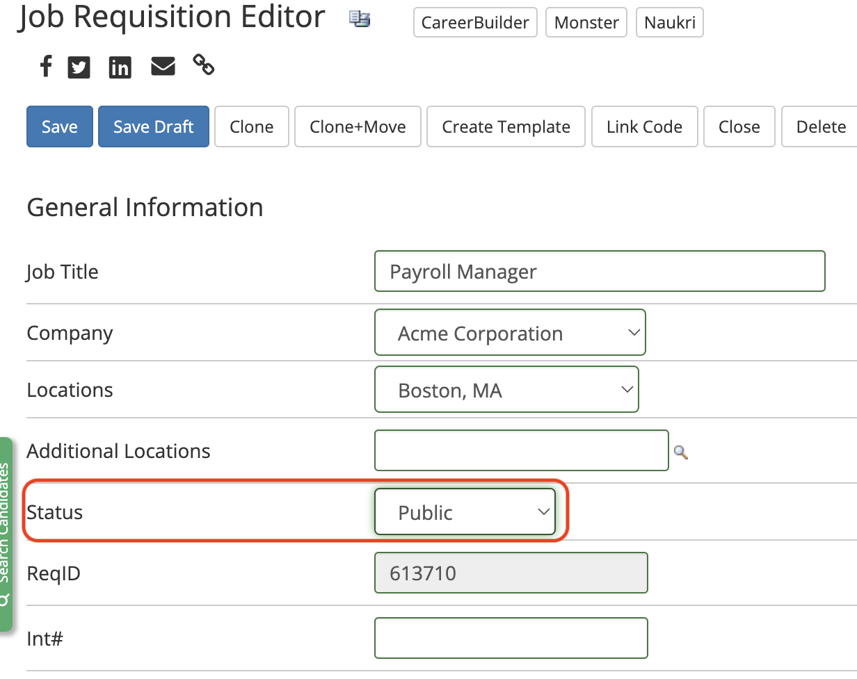How to Change Status of Job Requisition (Hiring Manager) – Hirebridge