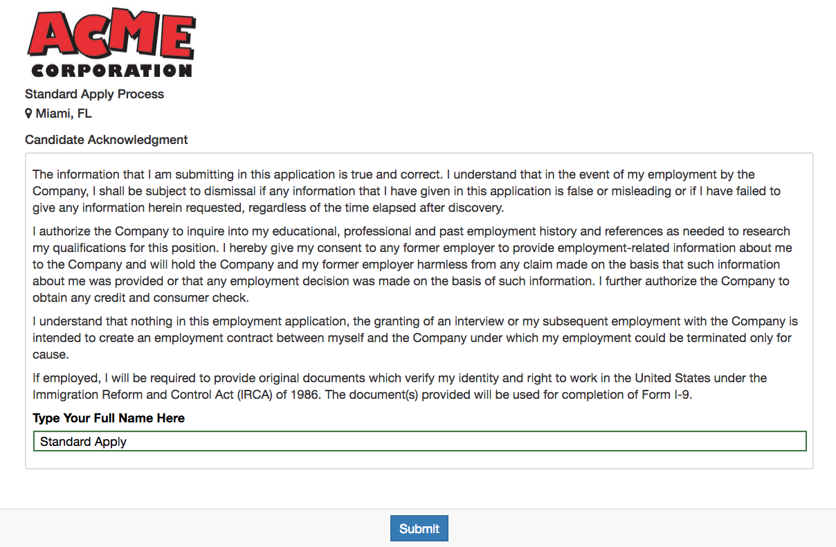 Standard Apply Setup/Process – Hirebridge