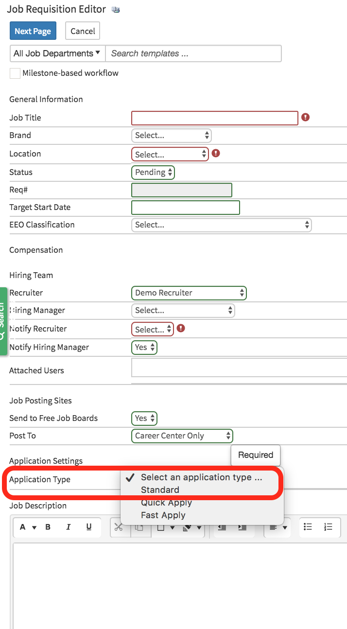 Standard Apply Setup/Process – Hirebridge