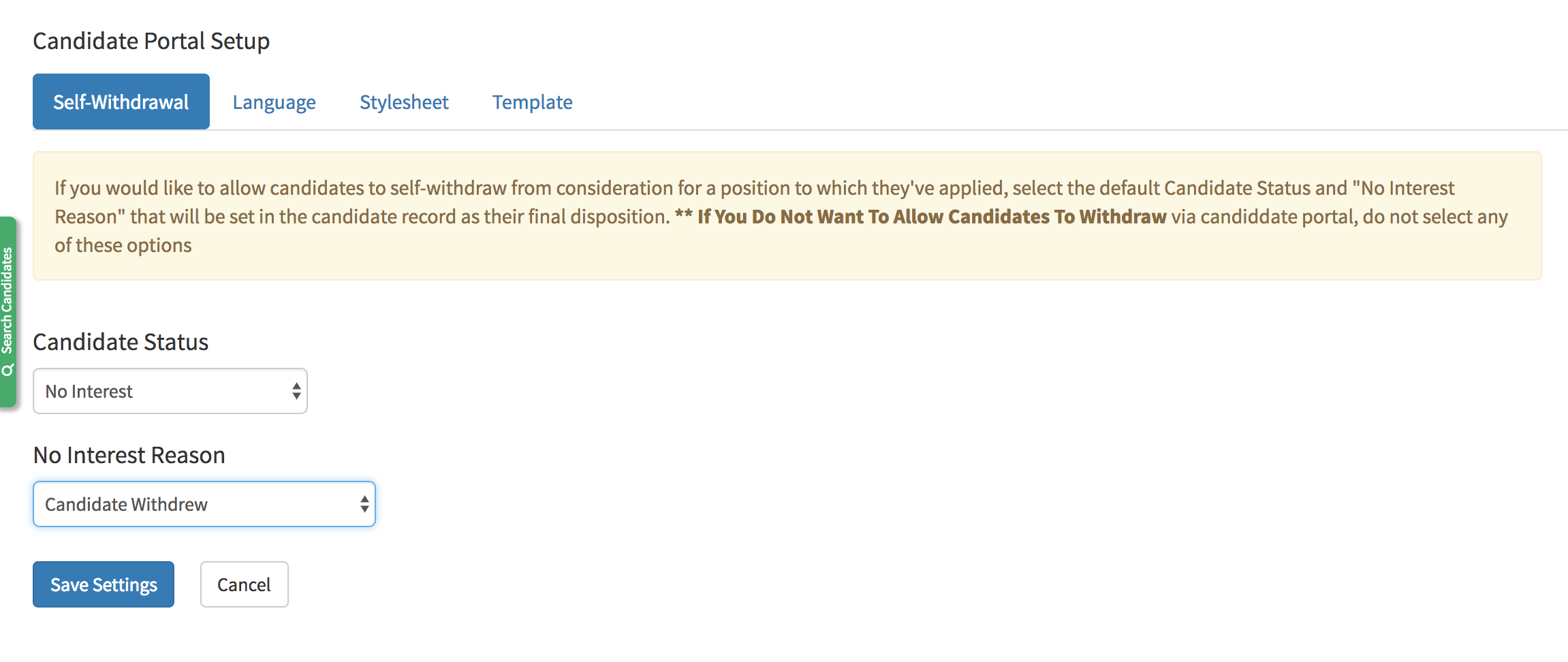 Candidate Portal Setup – Hirebridge