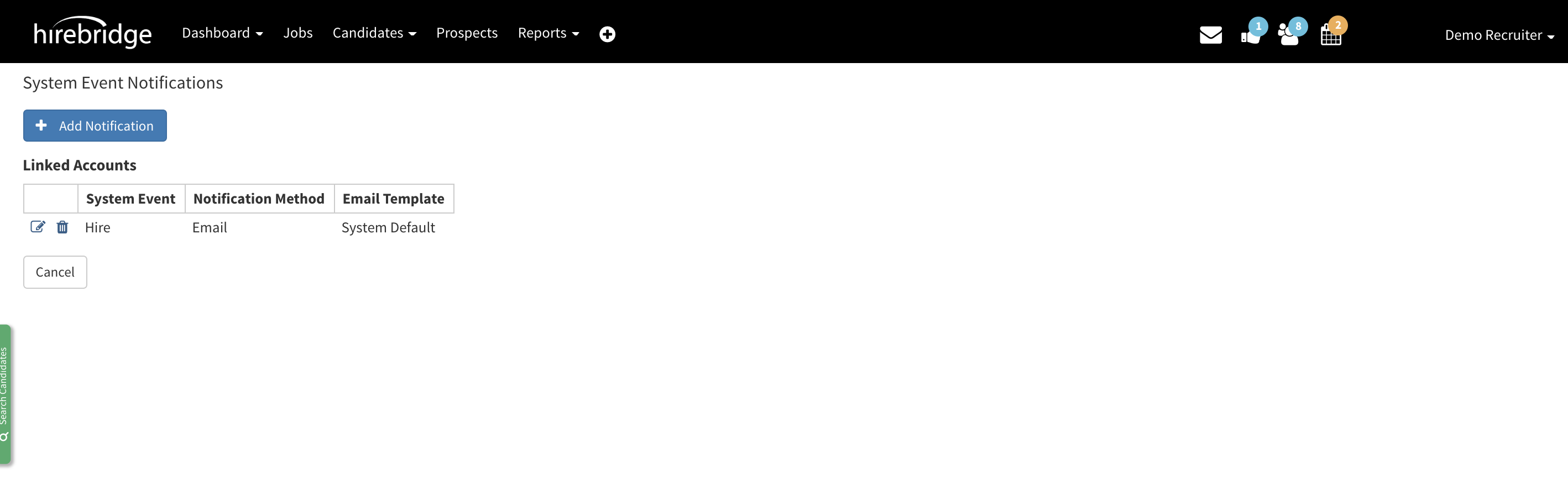Subscribing To System Event Notifications – Hirebridge