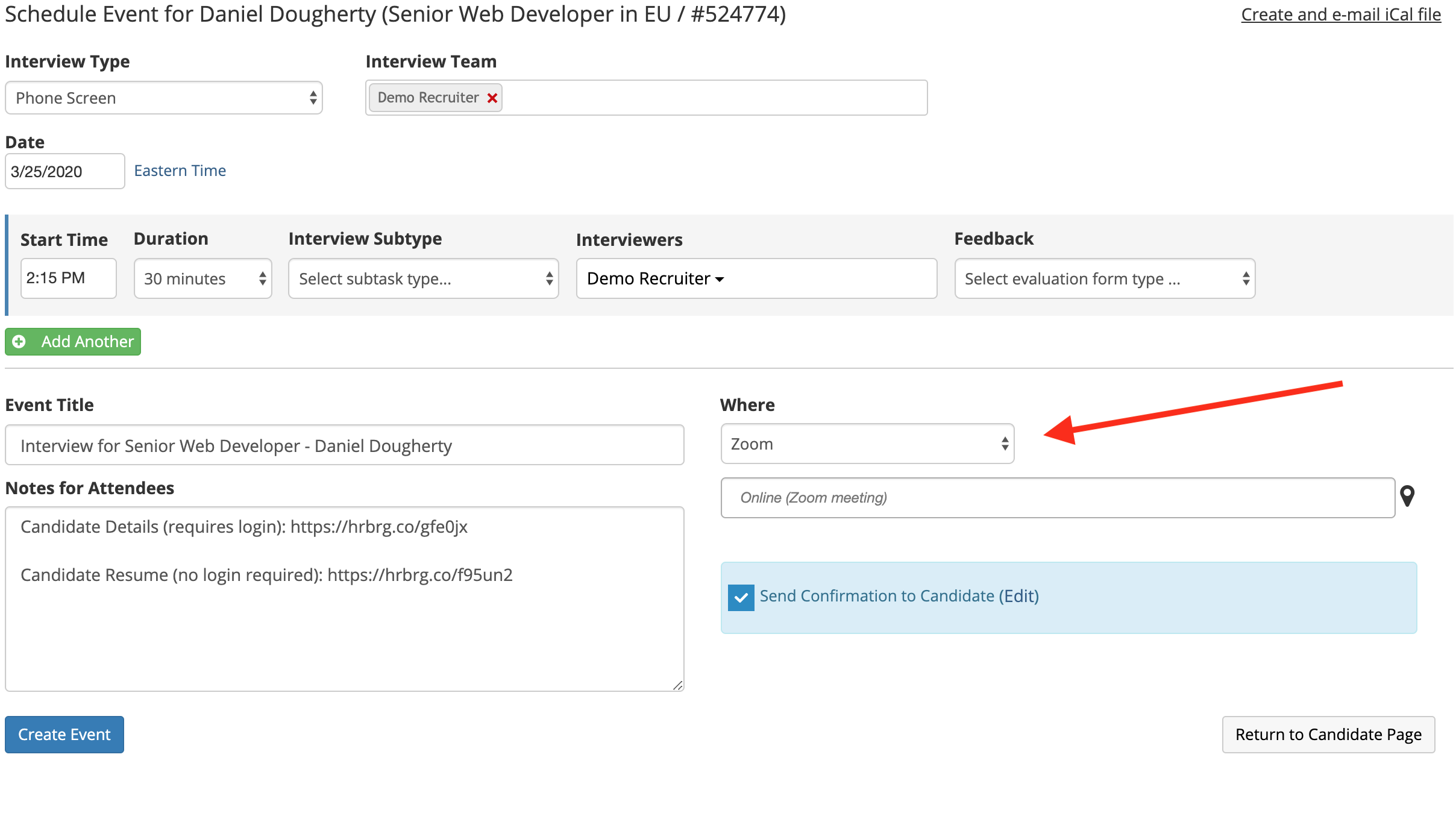 Zoom Meeting - Interview Integration – Hirebridge