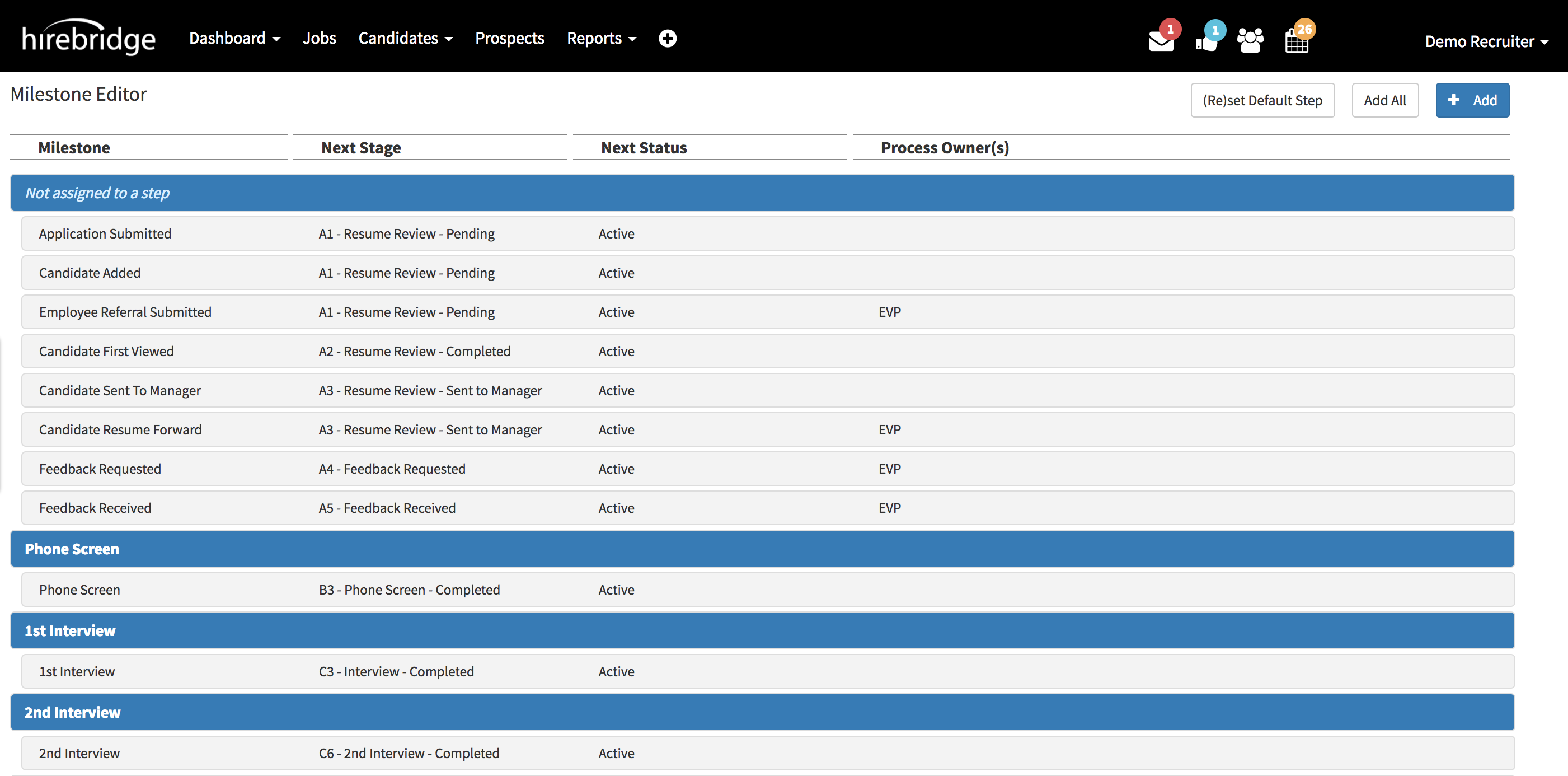 Edit and Delete Milestone – Hirebridge