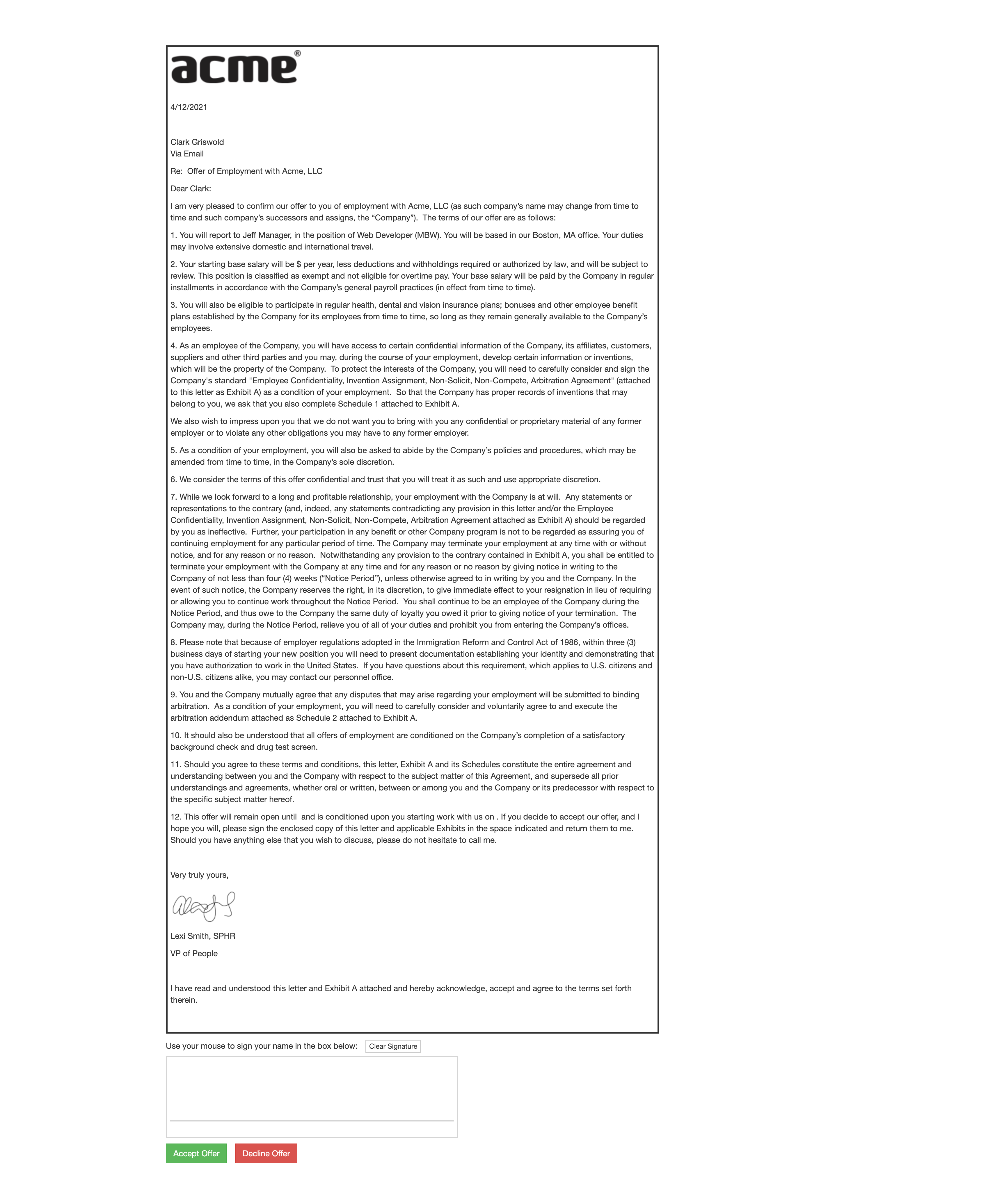 How to Create and Send an Offer Letter – Hirebridge