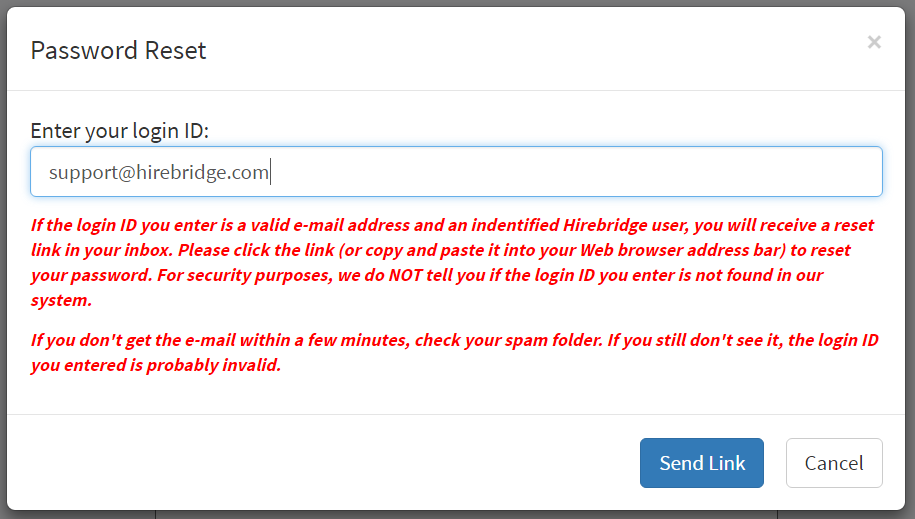 Lost / Reset Your Password – Hirebridge